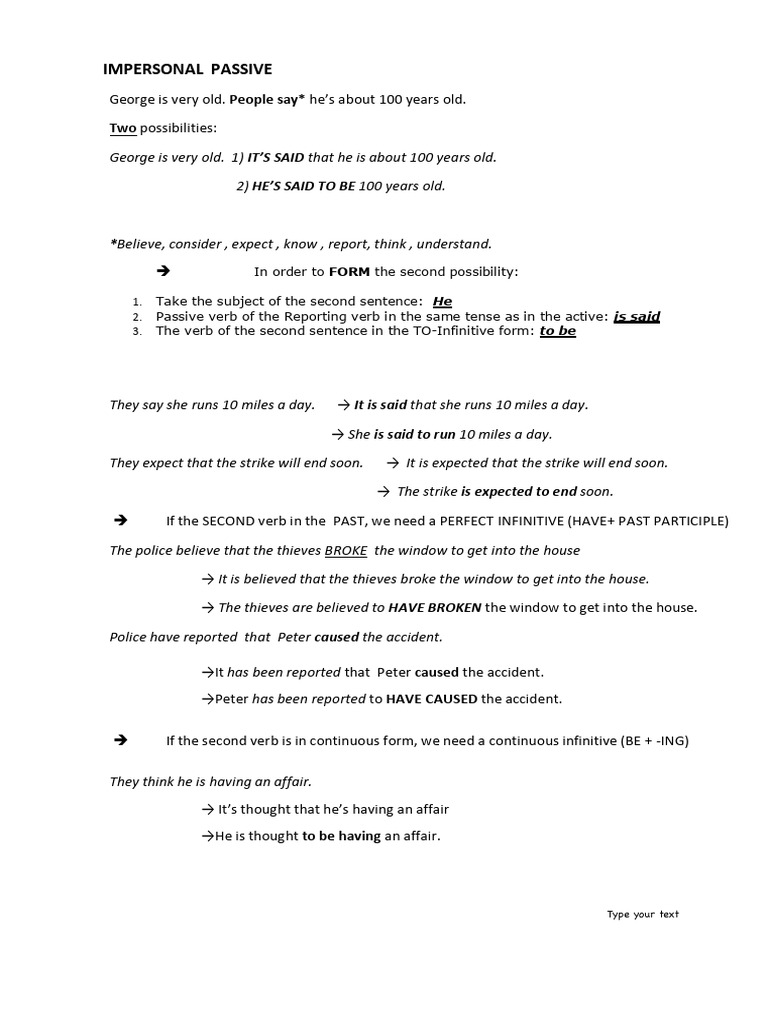 Impersonal Passive and Causative Structures | PDF | Verb | Linguistic ...