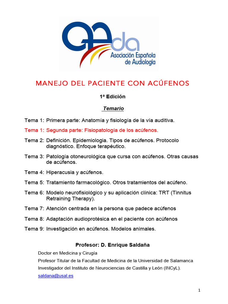 Manejo Integral de Acúfenos en Pacientes | PDF | Neuroplasticidad ...