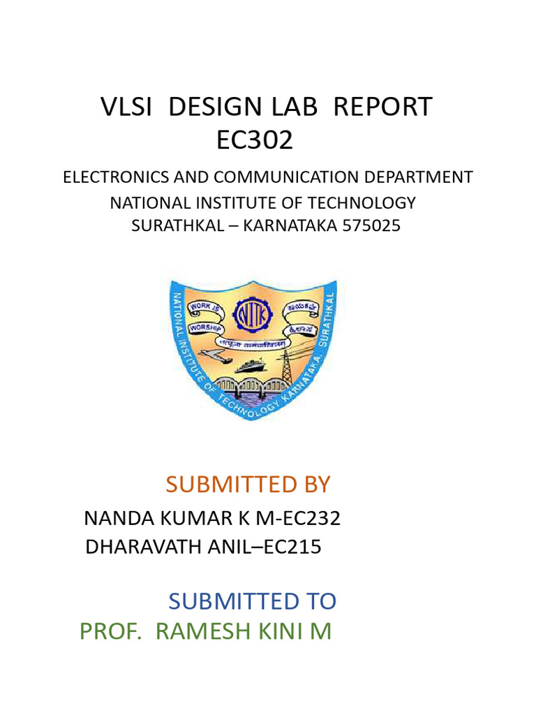 VLSI Lab Report - 232 - 215-Compressed | PDF | Science & Mathematics | Technology & Engineering