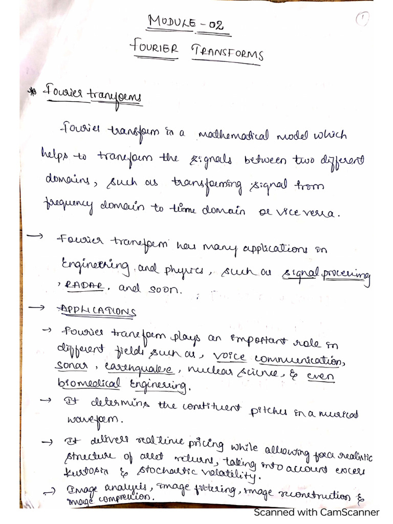 Module 2 (Fourier Transform) 3rd Sem | PDF