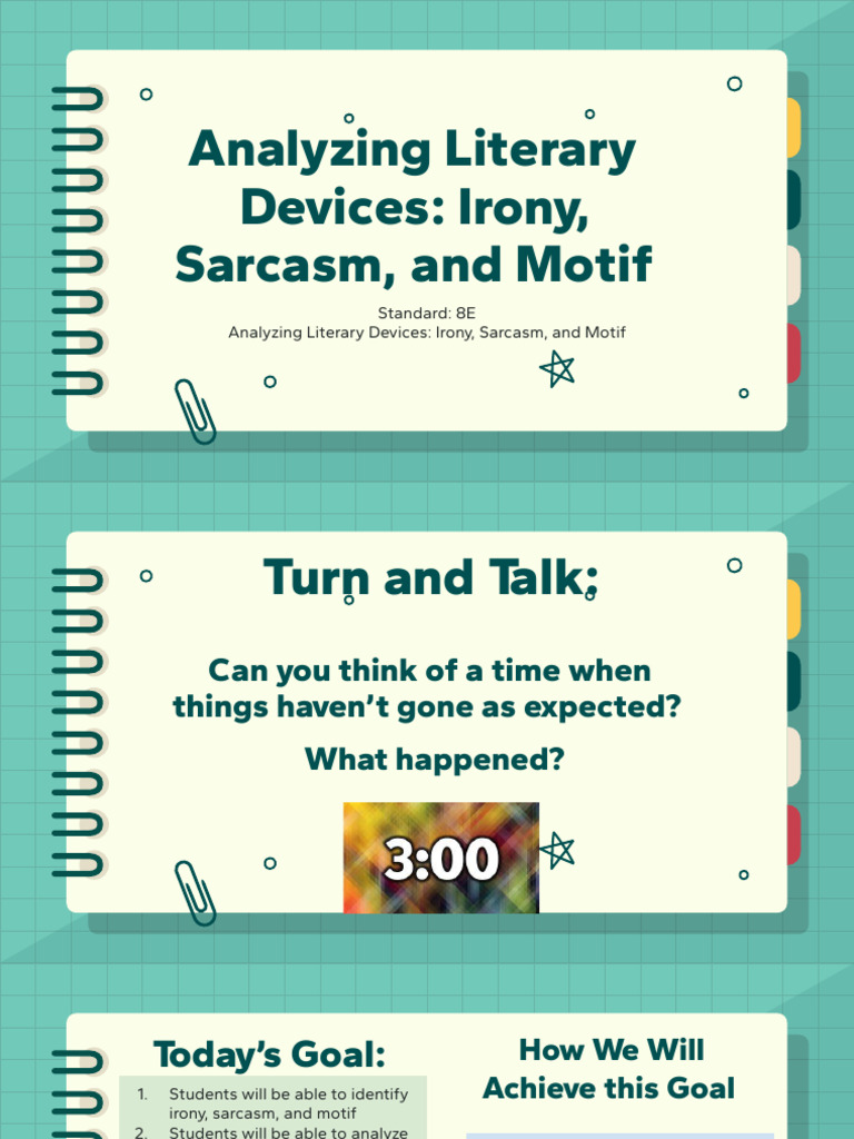 Smith Analyzing Literary Devices - Irony, Sarcasm, and Motif | PDF ...