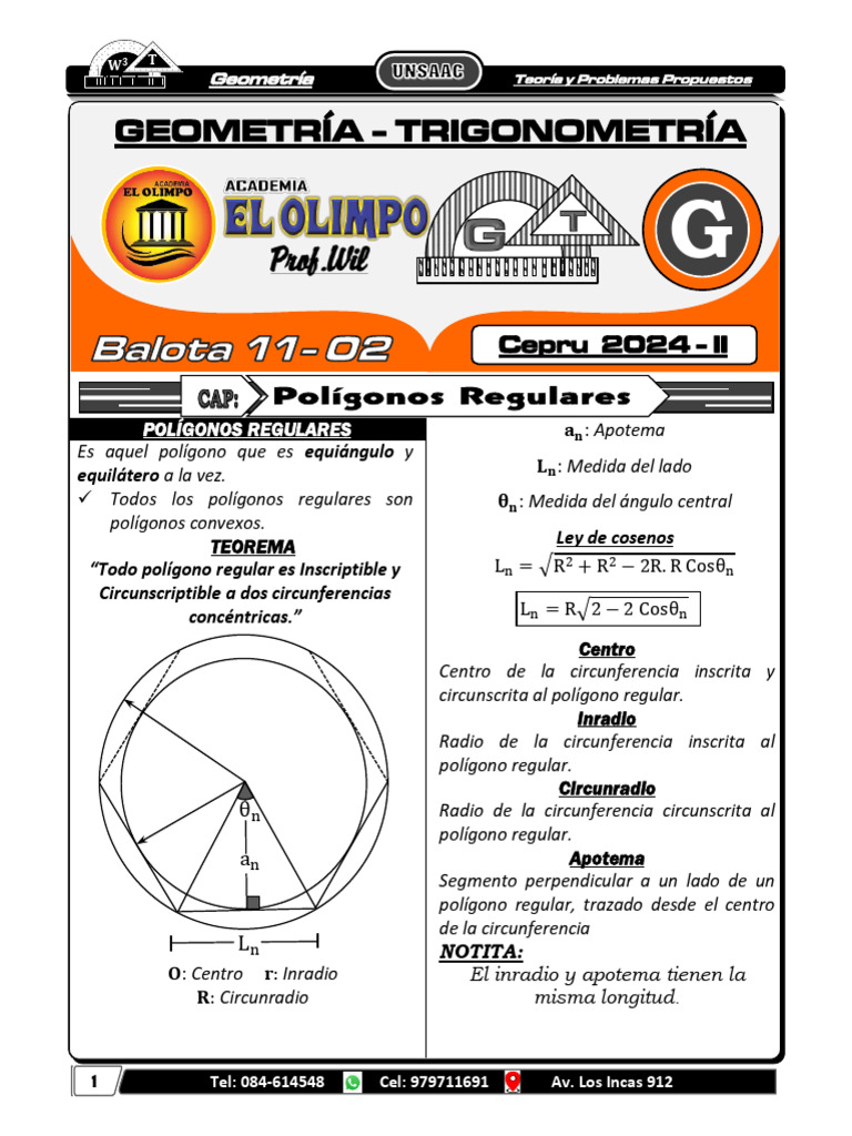 11-02 Ficha Cepru 2024-2 Olimpo | PDF | Triángulo | Geometría Elemental