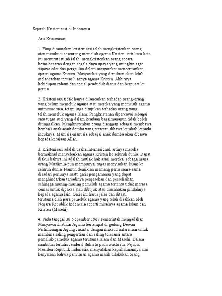 Sejarah Kristenisasi Di Indonesia | PDF