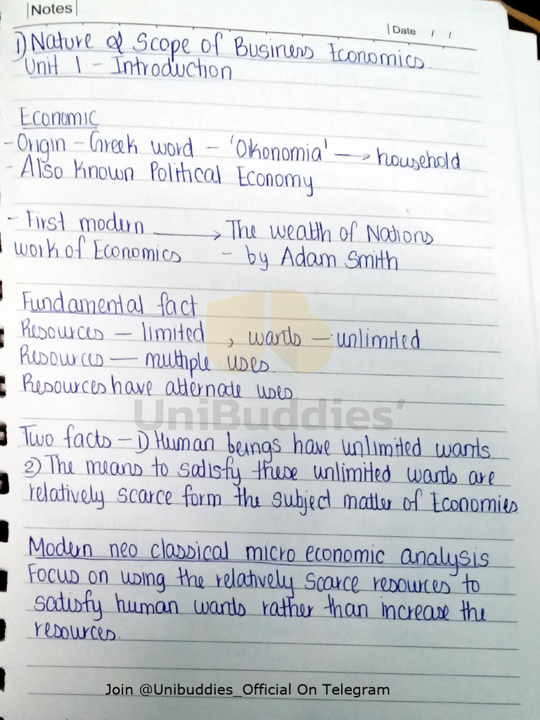 Business Economics Notes UB | PDF