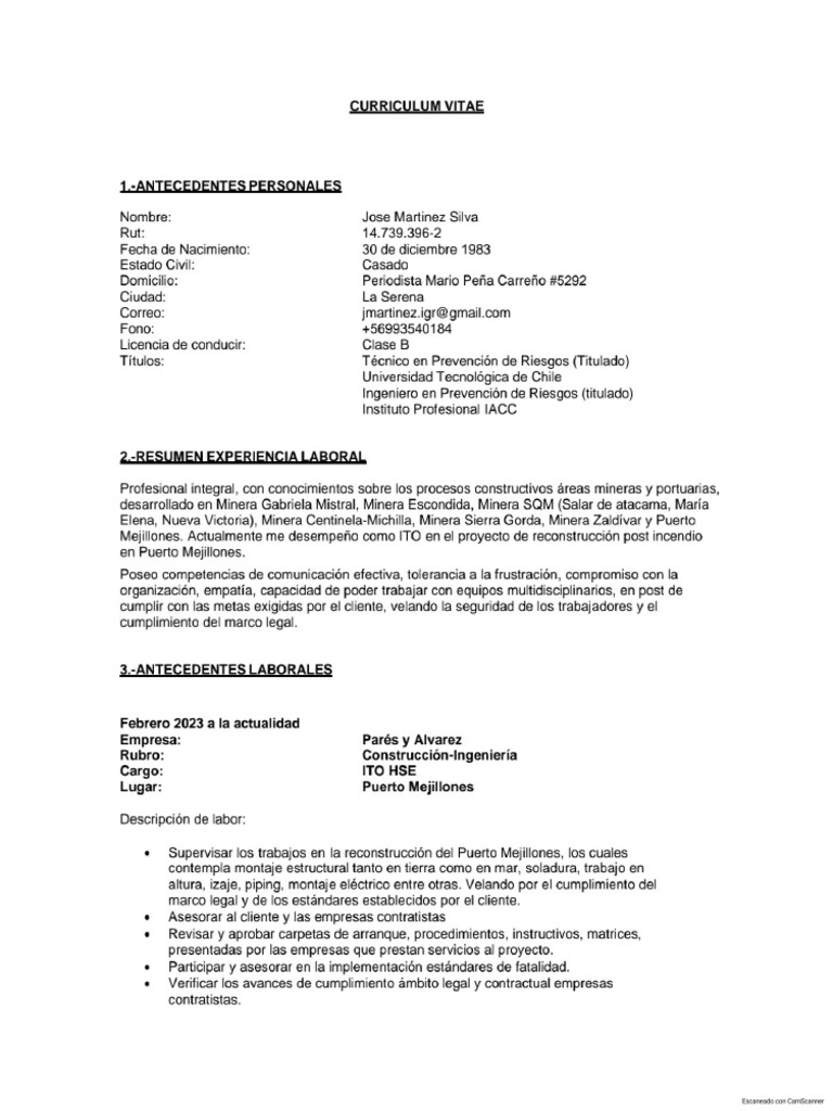 CV Jose Martinez Silva Actualizado(1) | PDF
