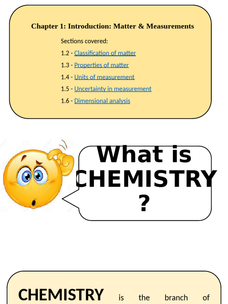 Chapter 1 Introduction - Matter & Measurements A | PDF | Atoms | Mixture