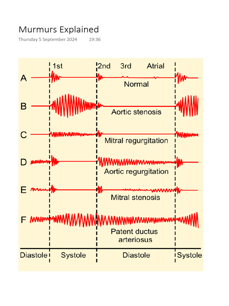Murmurs Explained | PDF | Heart Valve | Diastole