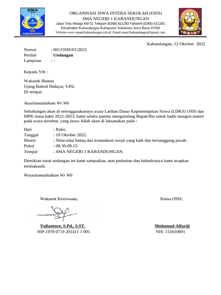 Contoh Surat Resmi | PDF