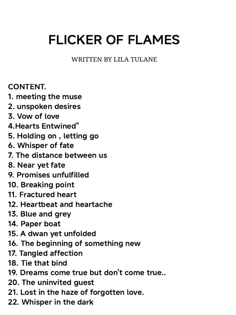 Flicker of Flame | PDF | Language Arts & Discipline