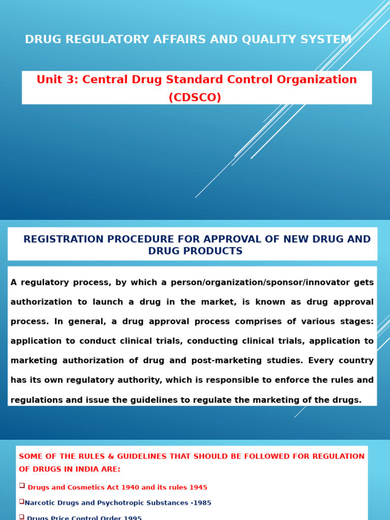 CDSCO New Drug Approval Process in India | PDF | Phases Of Clinical ...