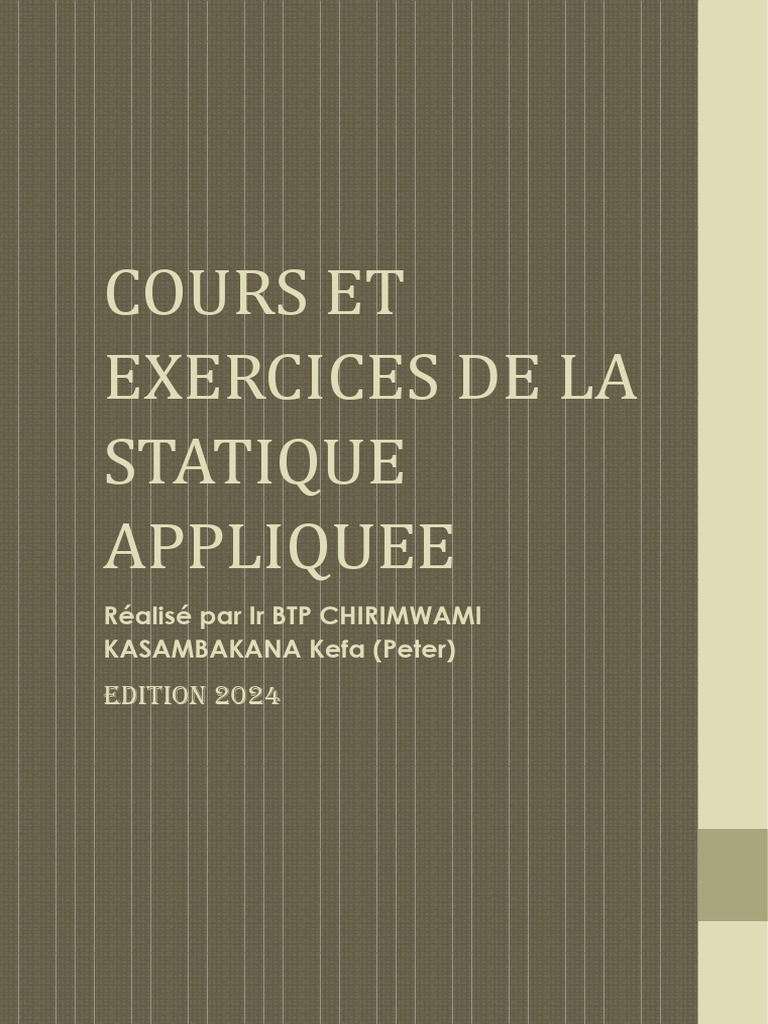 Cours Et Exercices Corrigé de La Statique Appliquée | PDF | Triangle | Zone