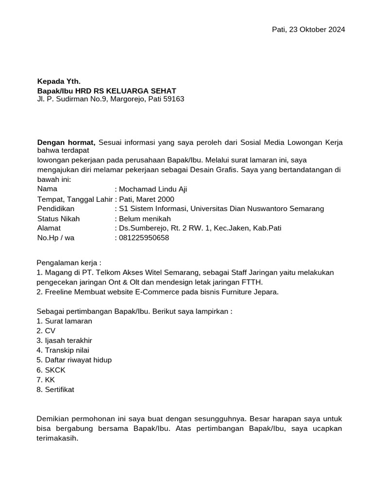 Surat Lamaran KSH - PDF - 20241023 - 233956 - 0000 | PDF