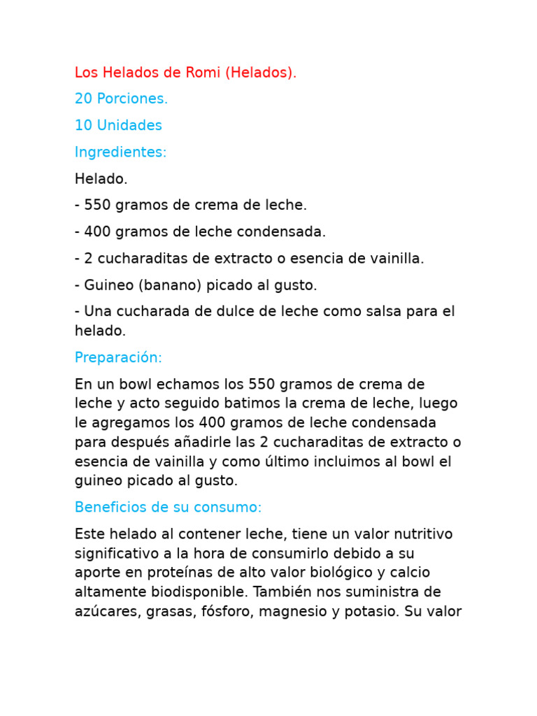 Limbers de Nutella: Receta y Beneficios | PDF