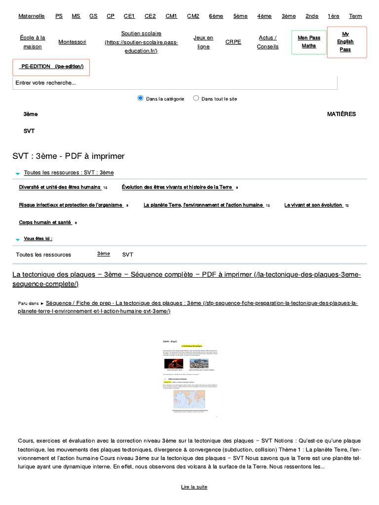 SVT - 3ème - Exercices Cours Évaluation Révision, PDF À Imprimer | PDF ...