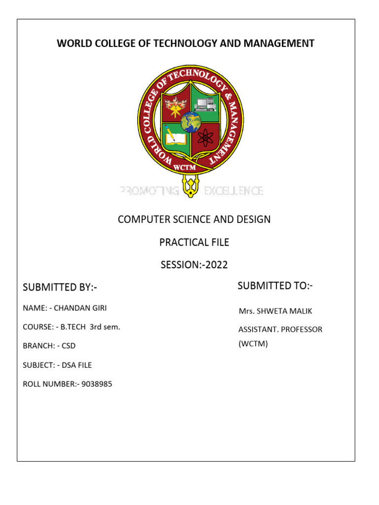 Chandan Dsa Prictical File 3 Sem B.tech | PDF | Queue (Abstract Data ...