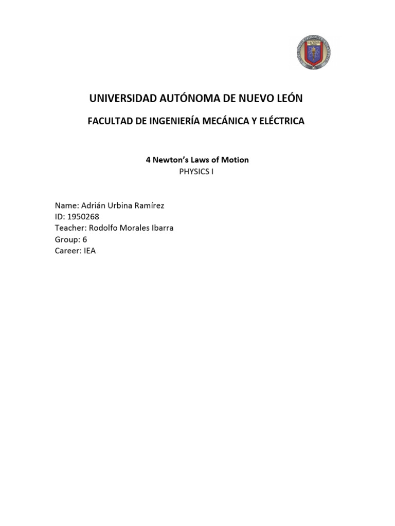 4 Newton's Laws of Motion | PDF | Tecnología e ingeniería 4 Newton's Laws of Motion | PDF | Tecnología e ingeniería
