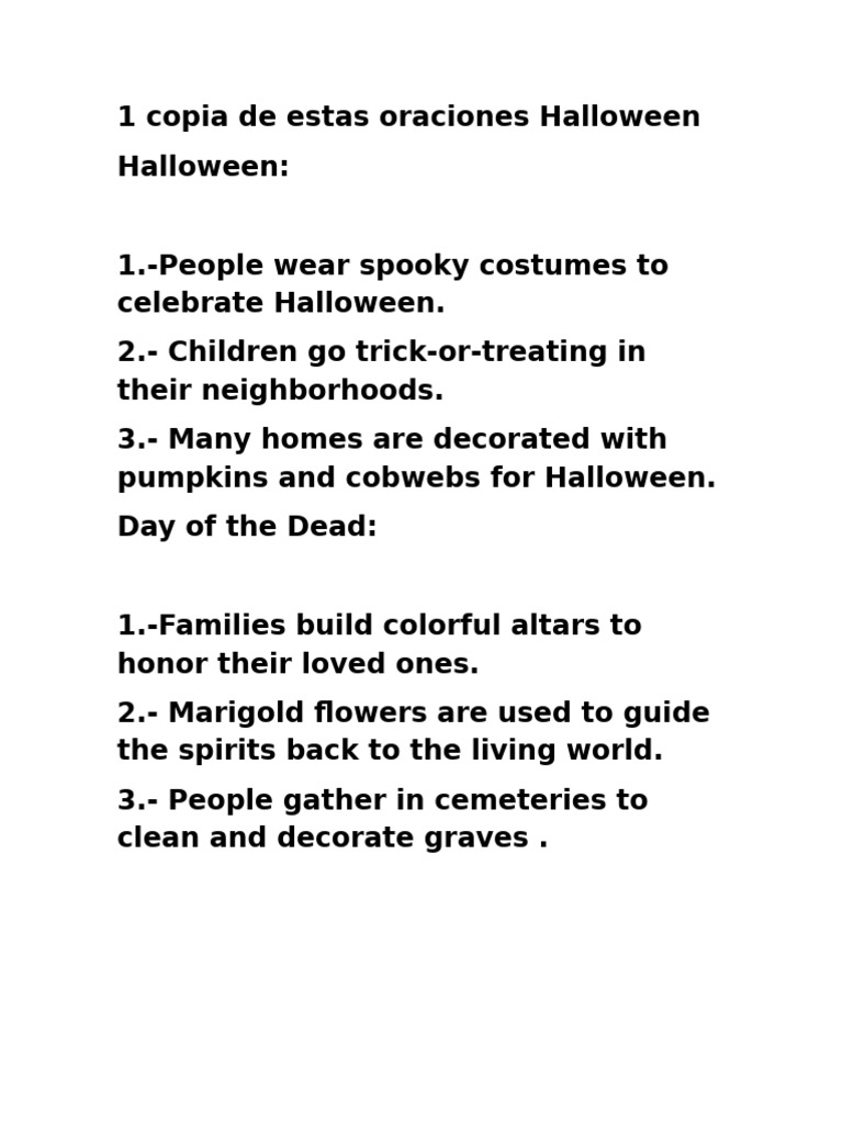 Halloween & Day of the Dead Traditions | PDF | Social Science ...