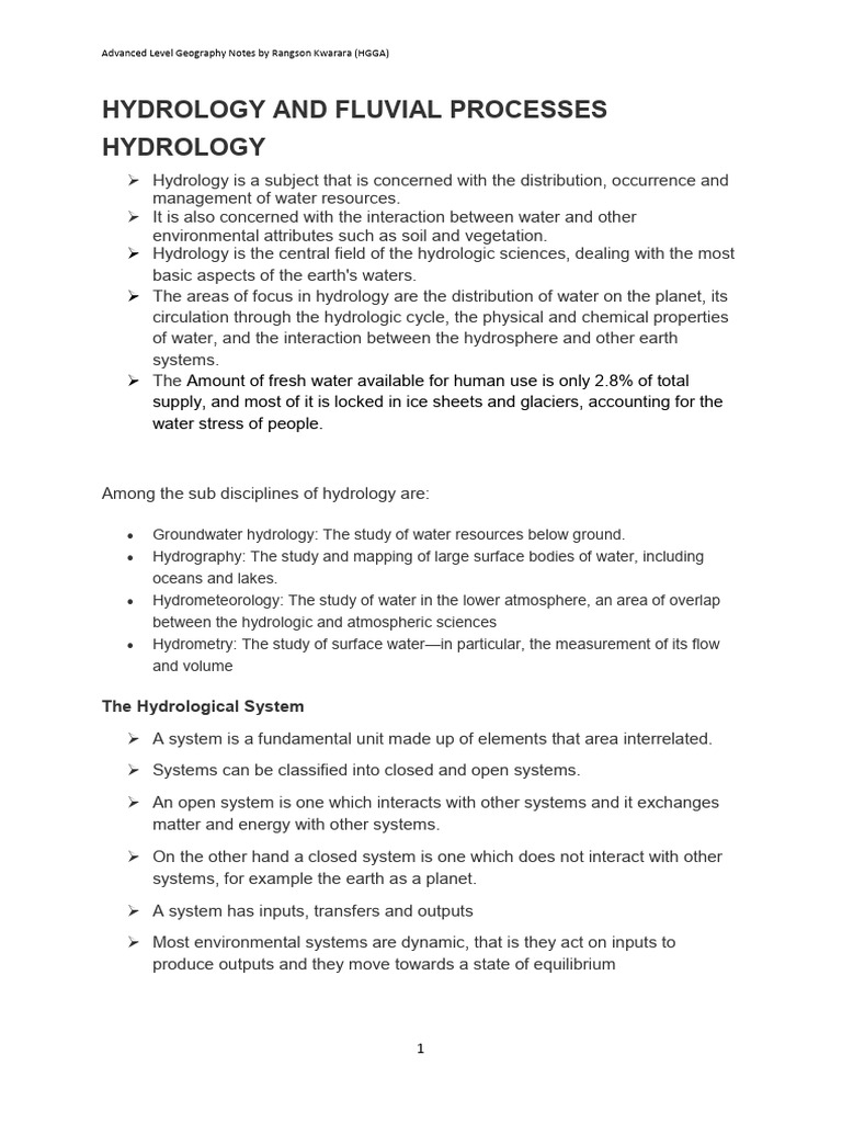 Hydrology and Fluvial Processes PDF | PDF | Surface Runoff | Precipitation