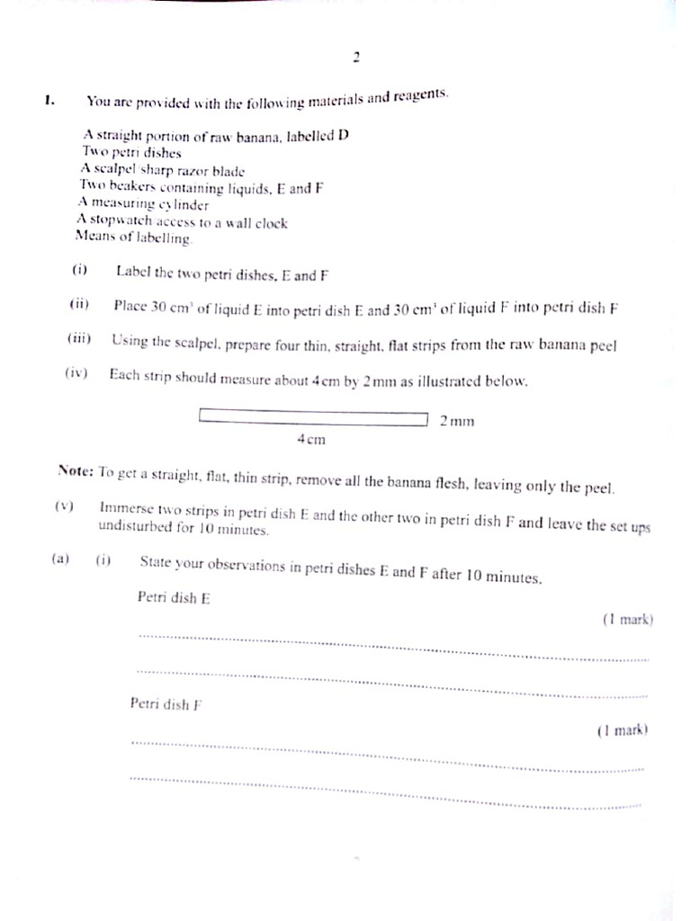 Kcse Biology PP3 2017 | PDF