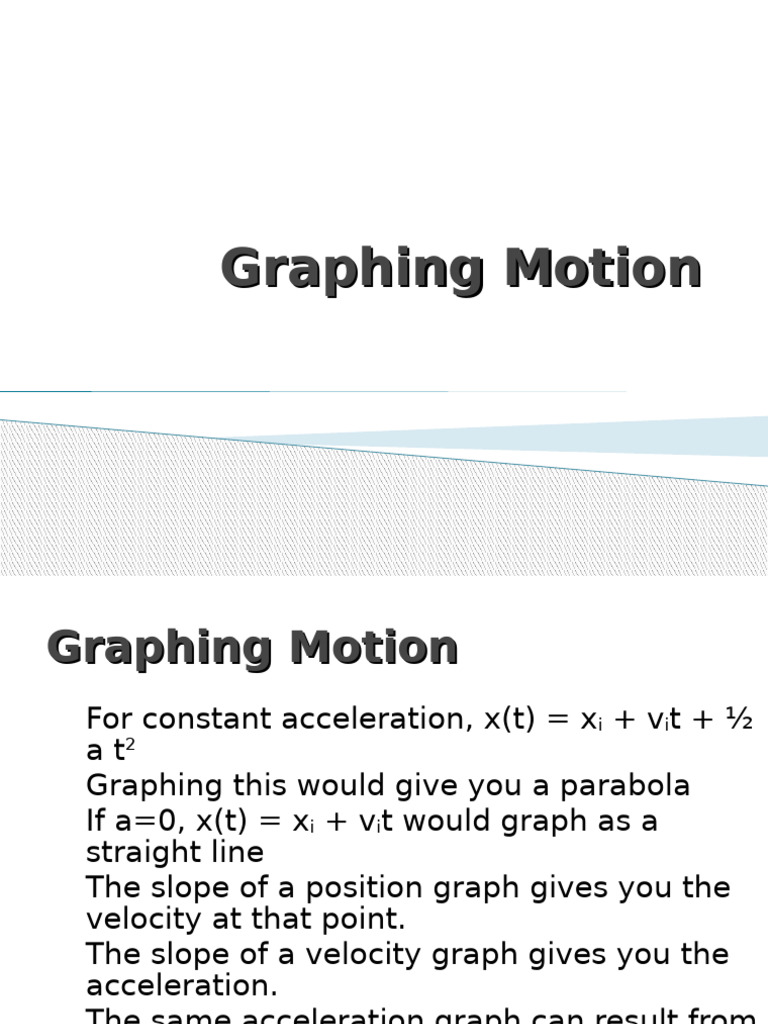 Understanding Motion Graphs | PDF | Acceleration | Velocity