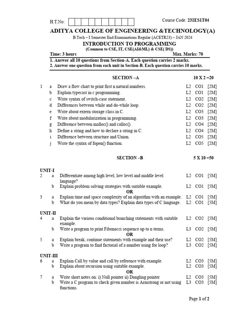 17080825904introduction To Programming | PDF | Pointer (Computer Programming) | Computer Programming