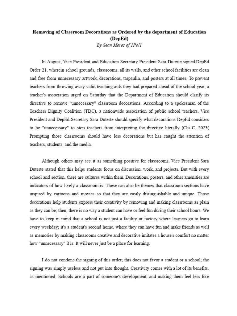 B. - Position Paper | PDF | Classroom | Cognition