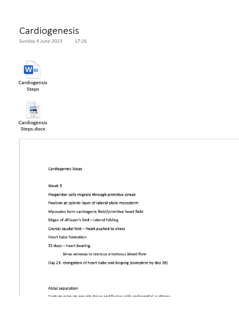 Cardiogenesis | PDF | Science & Mathematics