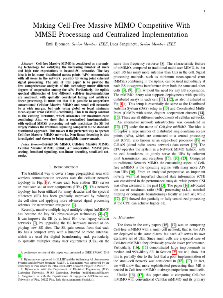 Making Cell-Free Massive MIMO Competitive With MMSE Processing and Centralized Implementation ...