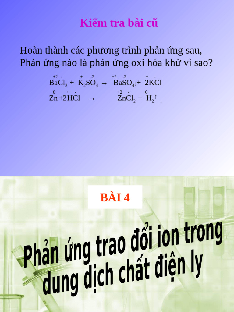 Bai 4 Phan Ung Trao Doi Ion Trong Dung Dich Cac Chat Dien Li | PDF