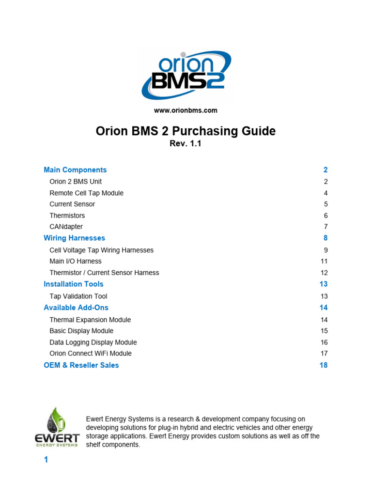 Orionbms2 Purchasing Guide | PDF | Electrical Connector | Resistor