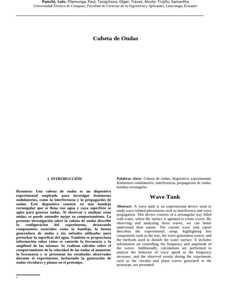 Cubeta de Ondas | PDF | Olas | Frecuencia Cubeta de Ondas | PDF | Olas | Frecuencia