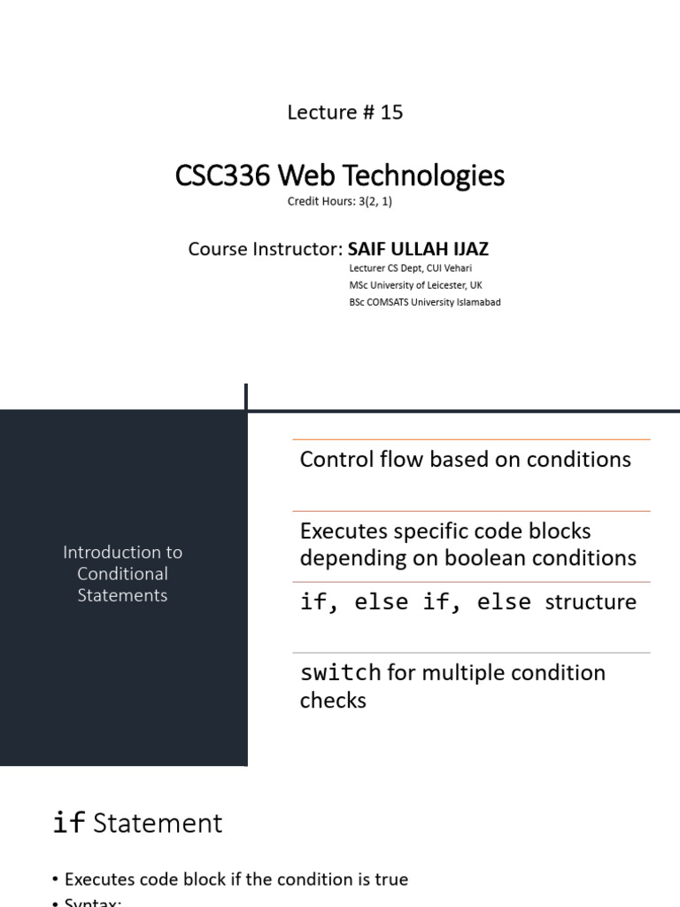 CSC336-WT Lec15 Slides | PDF | Control Flow | Parameter (Computer Programming)