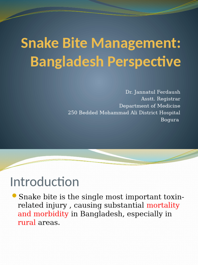 Snakebite | PDF | Snake | Clinical Medicine