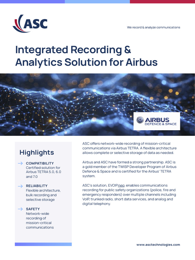 ASC Integration Brochure Airbus en | PDF | Voice Over Ip | Telephony
