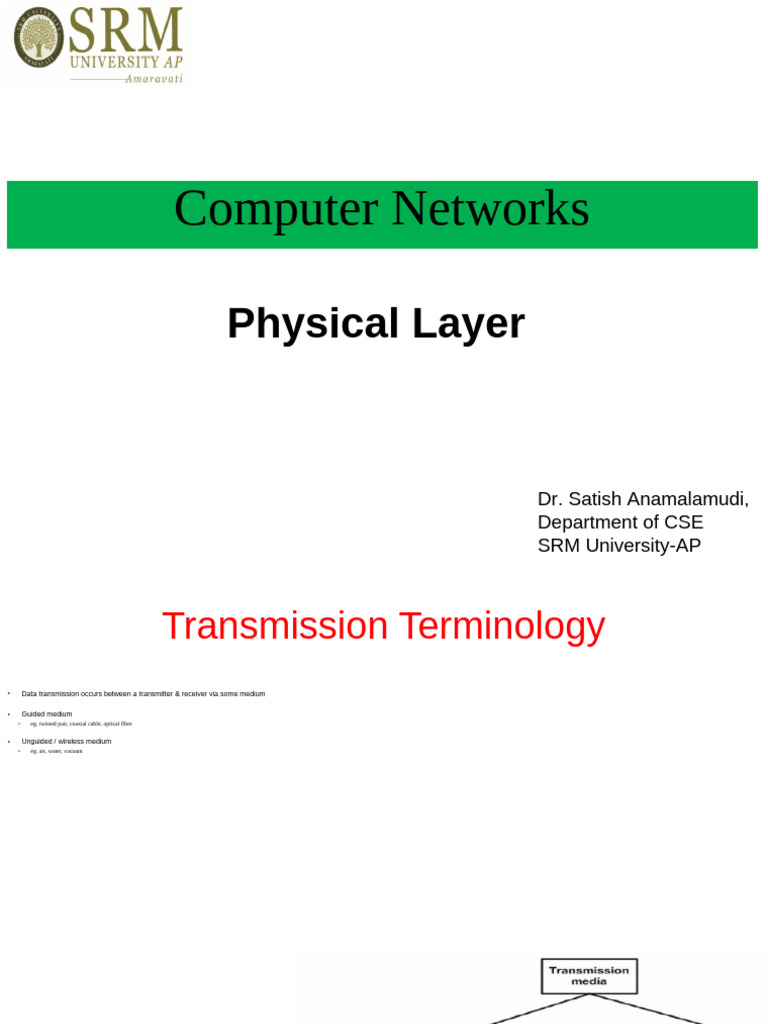 Unit1-Physical Layer | PDF | Radio Spectrum | Transmission Medium