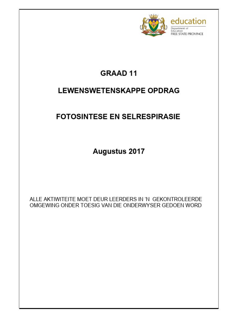 LW Opdrag Gr. 11 Aug 2017 Afr | PDF