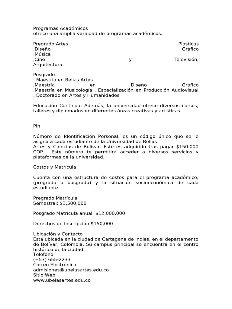 Programas Académicos | PDF