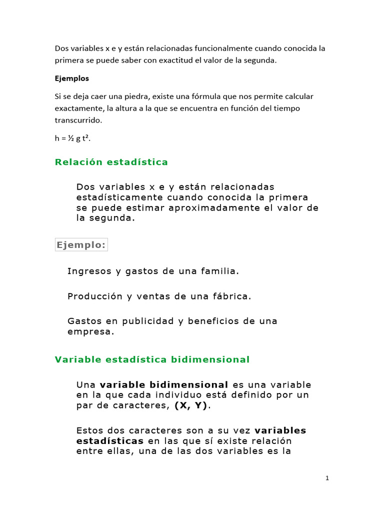 Variables Bidimensionales | PDF | Variable (Matemáticas) | Matemáticas