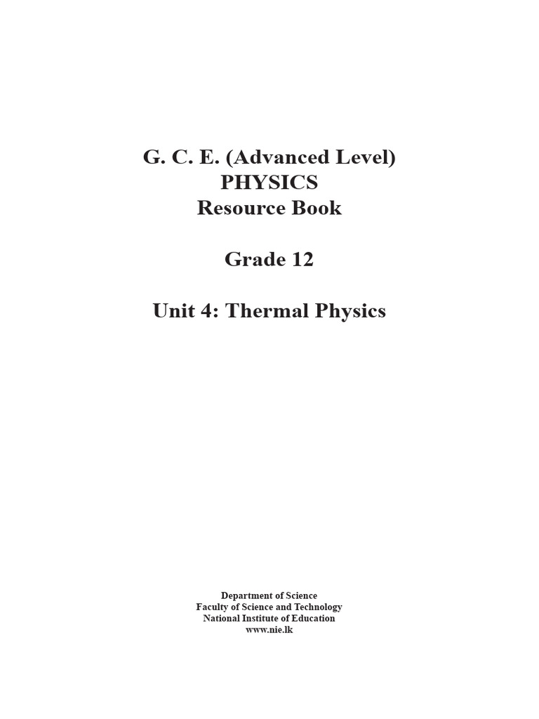 Grade 12 Physics Unit 4 en | PDF | Thermal Expansion | Thermometer