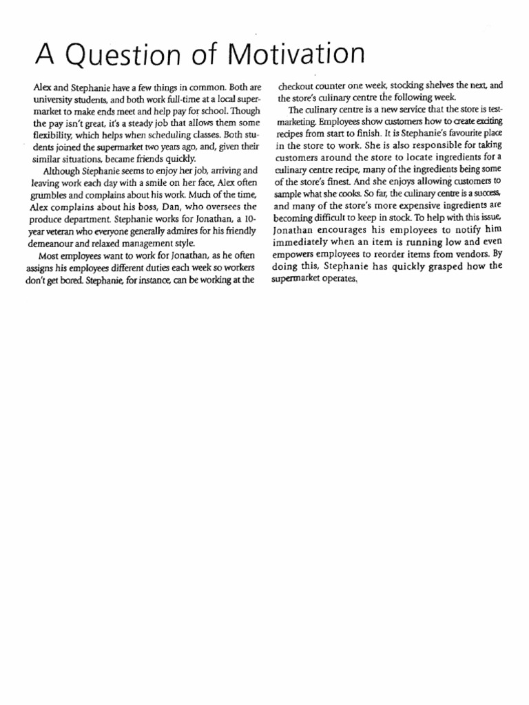 A Question of Motivation | PDF