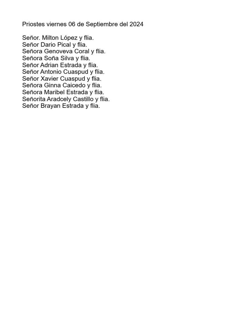 Priostes del 6 de Septiembre 2024 | PDF