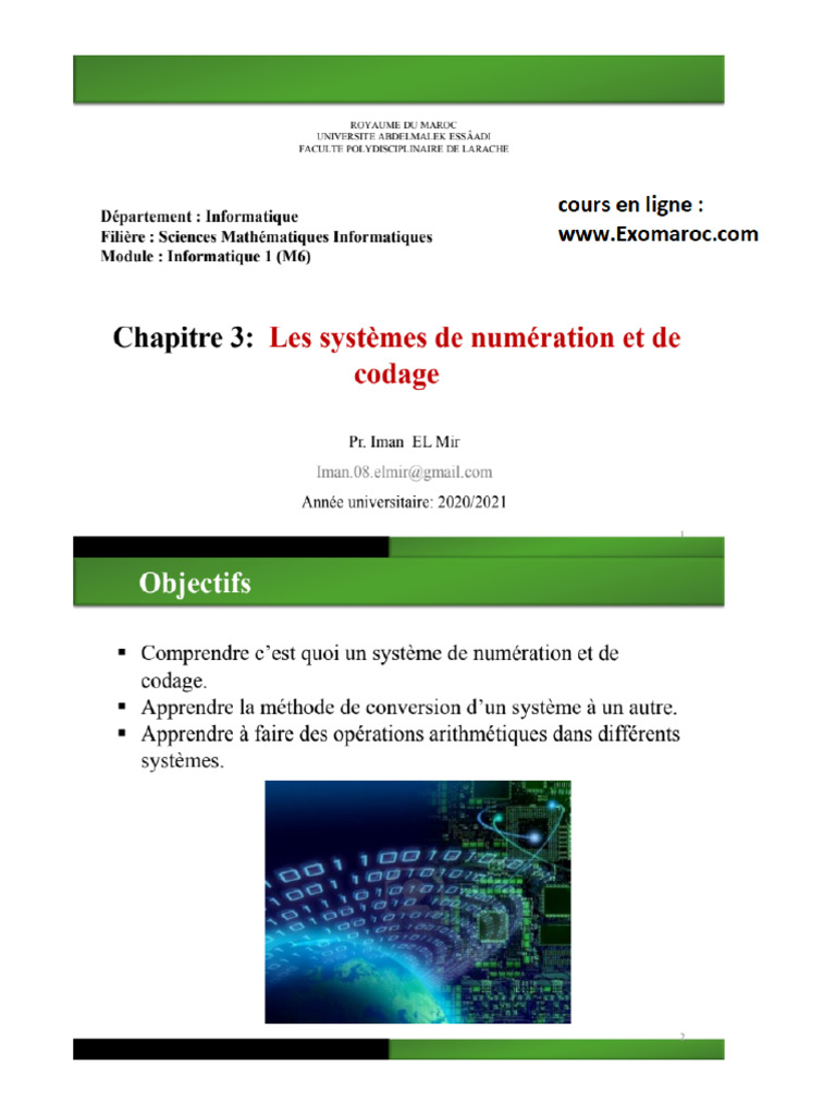 Systemes de Numerations Cours Exomaroc | PDF
