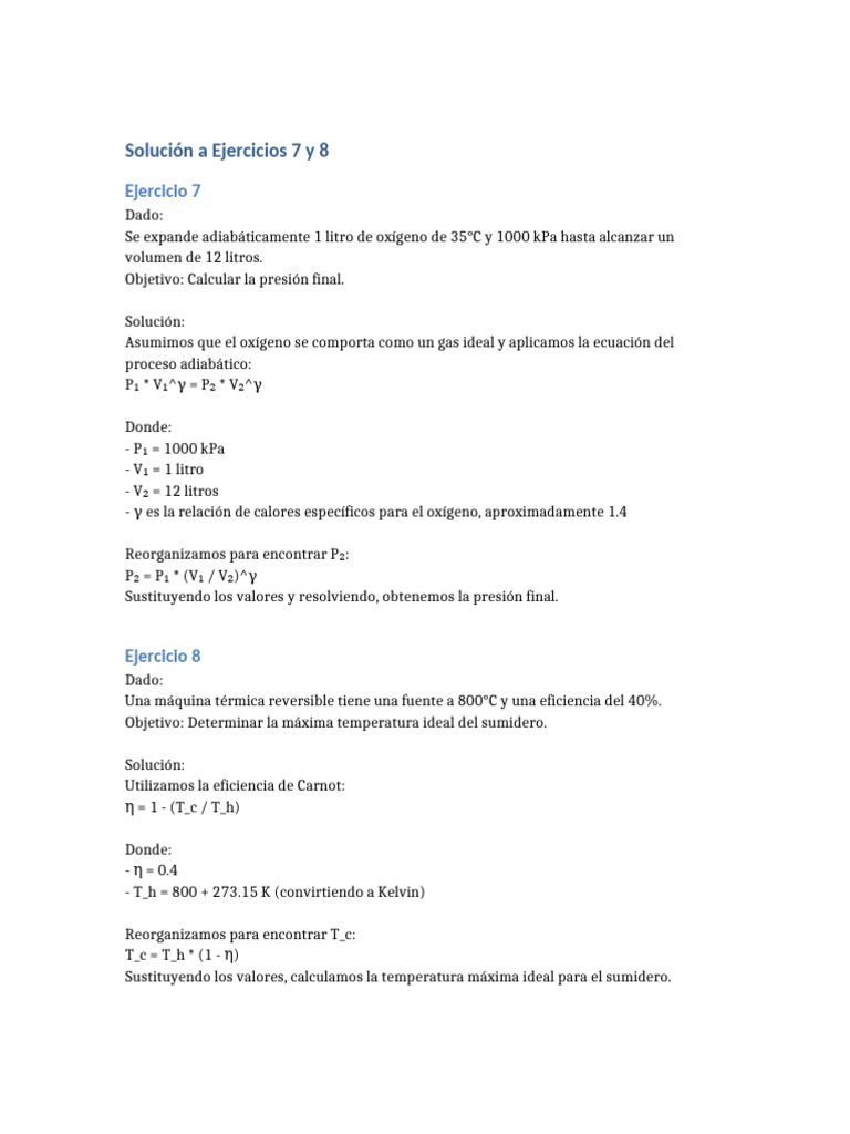 Solución Ejercicios 7 y 8 | PDF | Ciencia y matemáticas