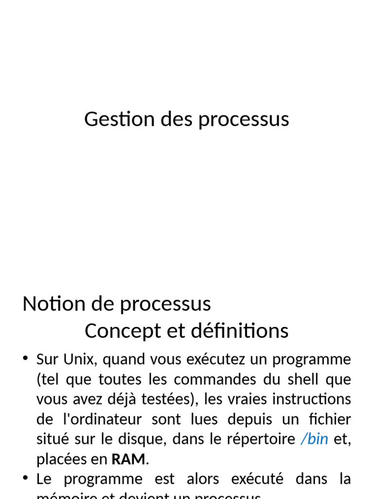 Ch01 Gestion Des Processus | PDF | Ordonnancement dans les systèmes d ...