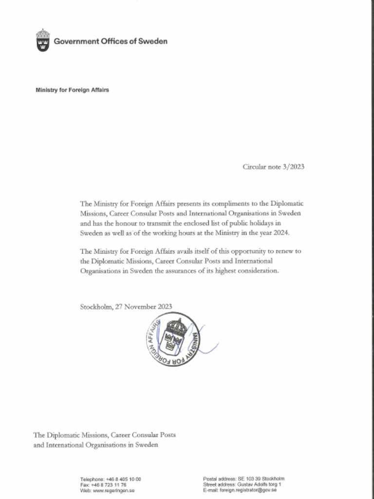 Circular Note No 3 2023 Public Holidays in 2024 | PDF