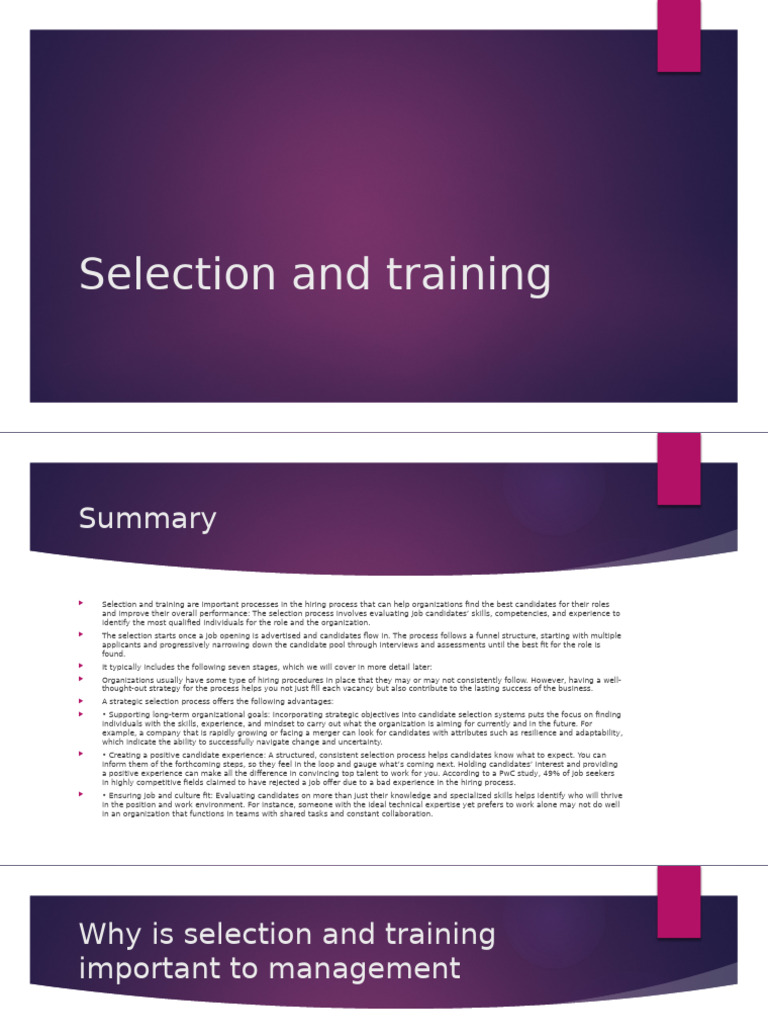 Effective Selection and Training Strategies | PDF | Employment ...