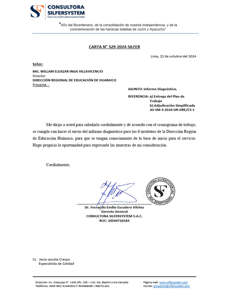Carta #335-2024-Silfer Dre Huánuco | PDF | Red mundial | Internet y web
