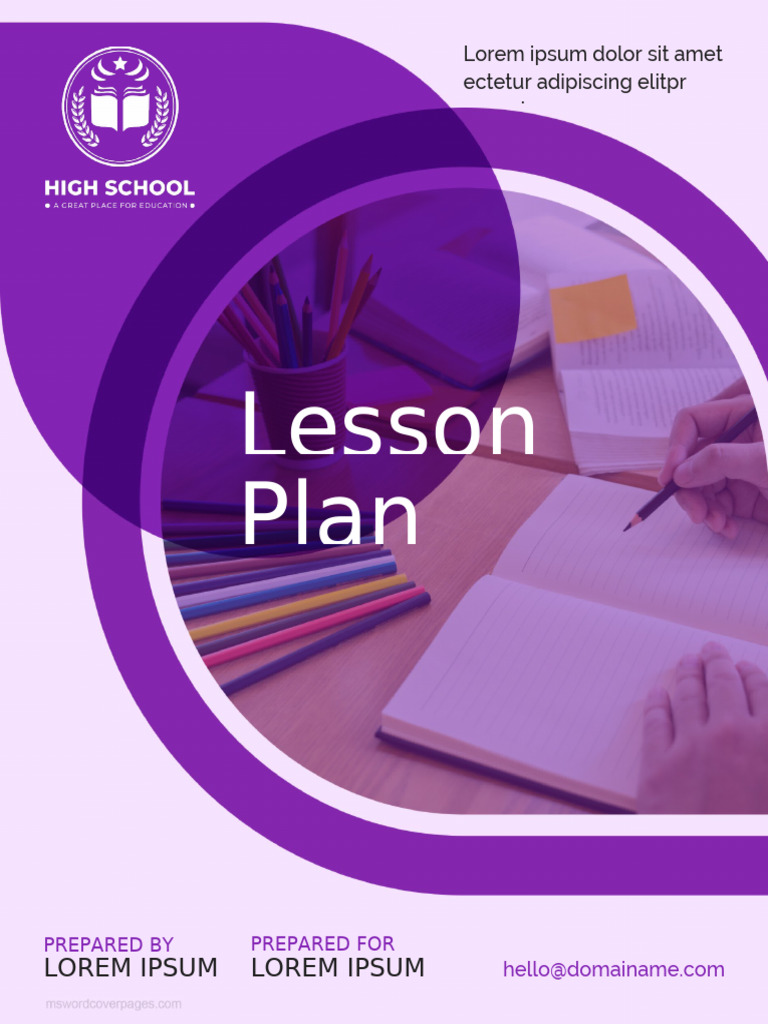 Lesson Plan Cover Page 4 | PDF