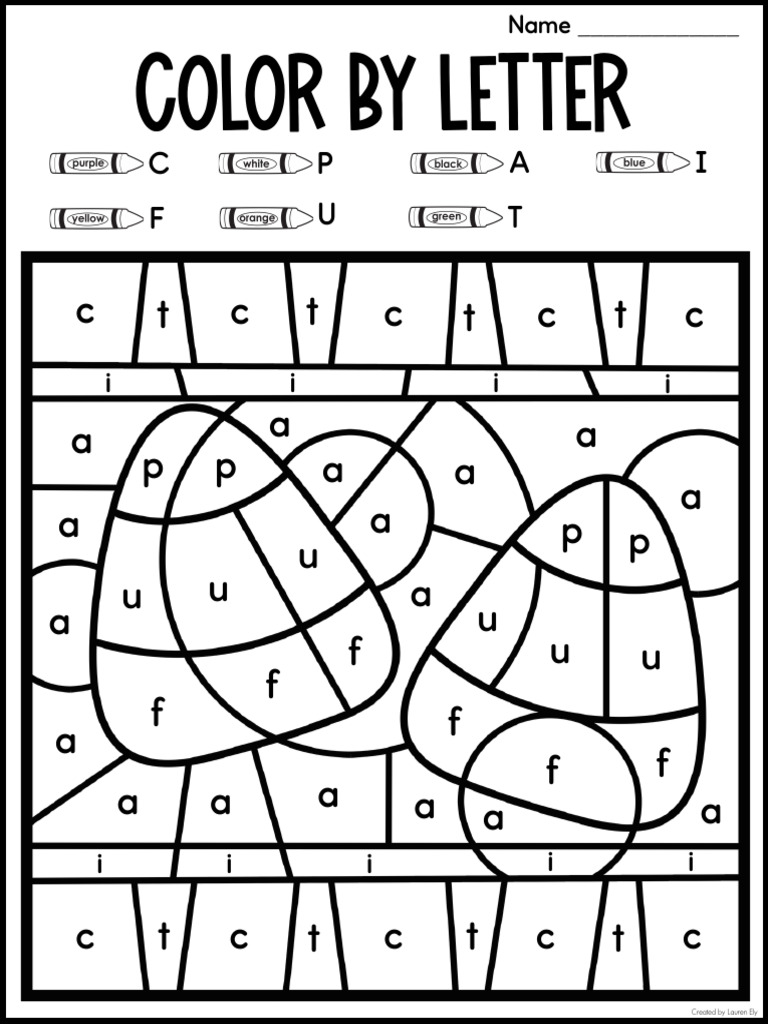 Halloween Alphabet Color by Letter Coloring Pages | PDF