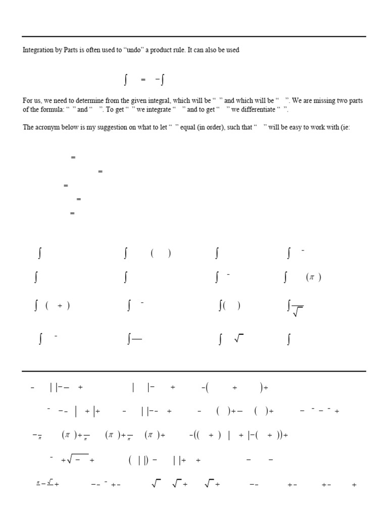 5 - Integration by Parts | PDF | Teaching Mathematics | Elementary ...